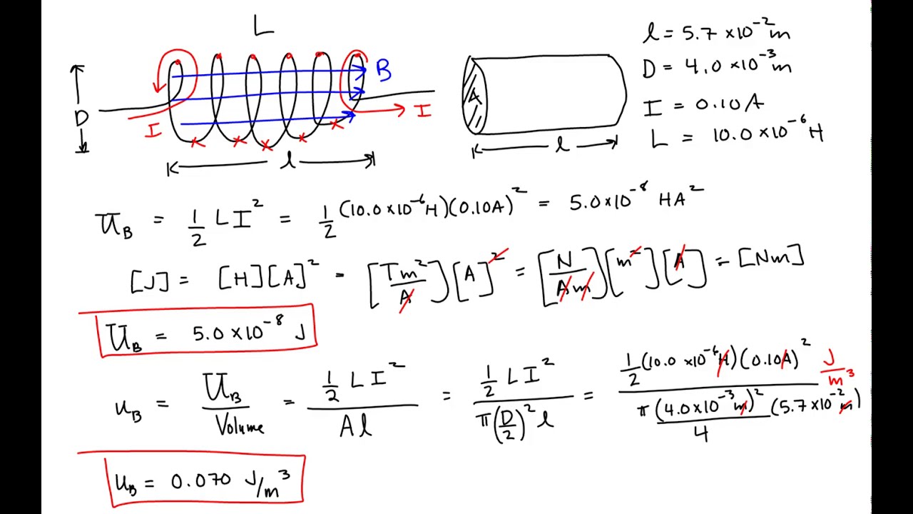 Finding the Magnetic Potential Energy in an Inductor - YouTube