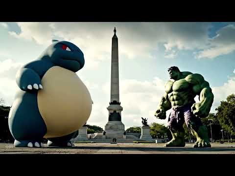 SNORLAX VS HULK Pokémon vs Marvel #viralvideo #viralvideo #shorts #funny #pokemon #ai #hulk