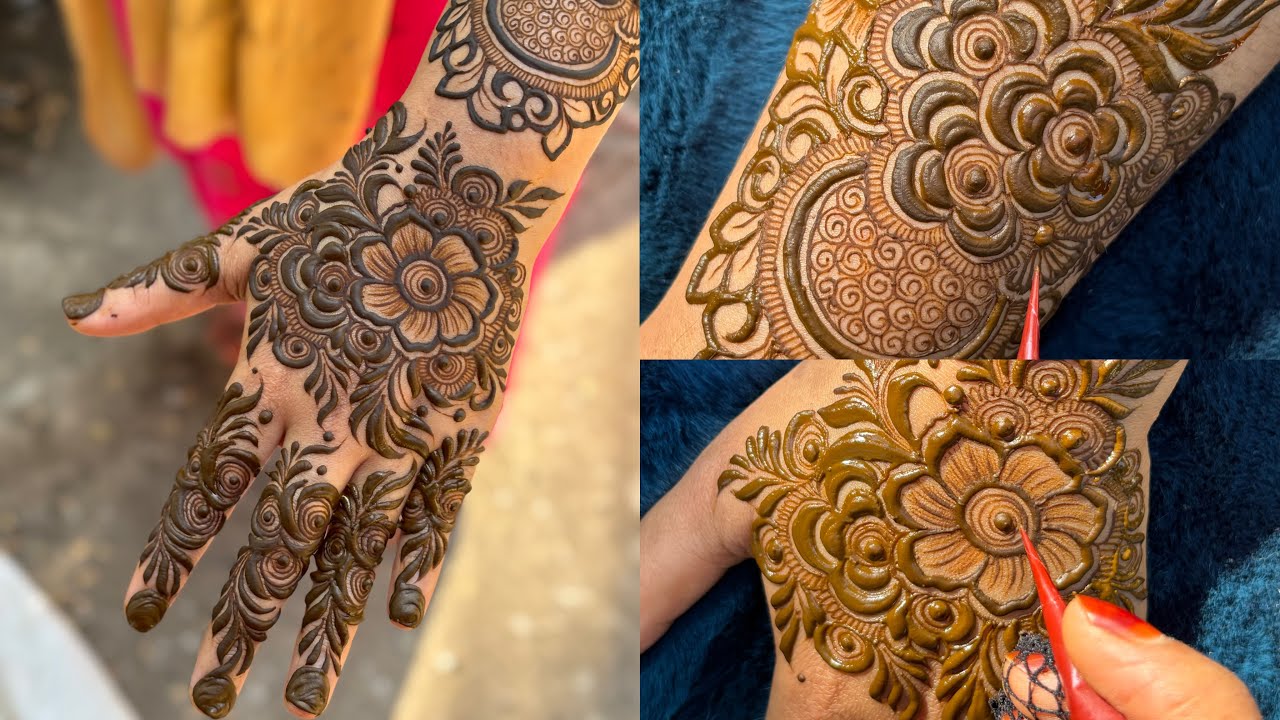 Beautiful Bold mehndi Design Easy And Simple / Back hand mehndi design ...