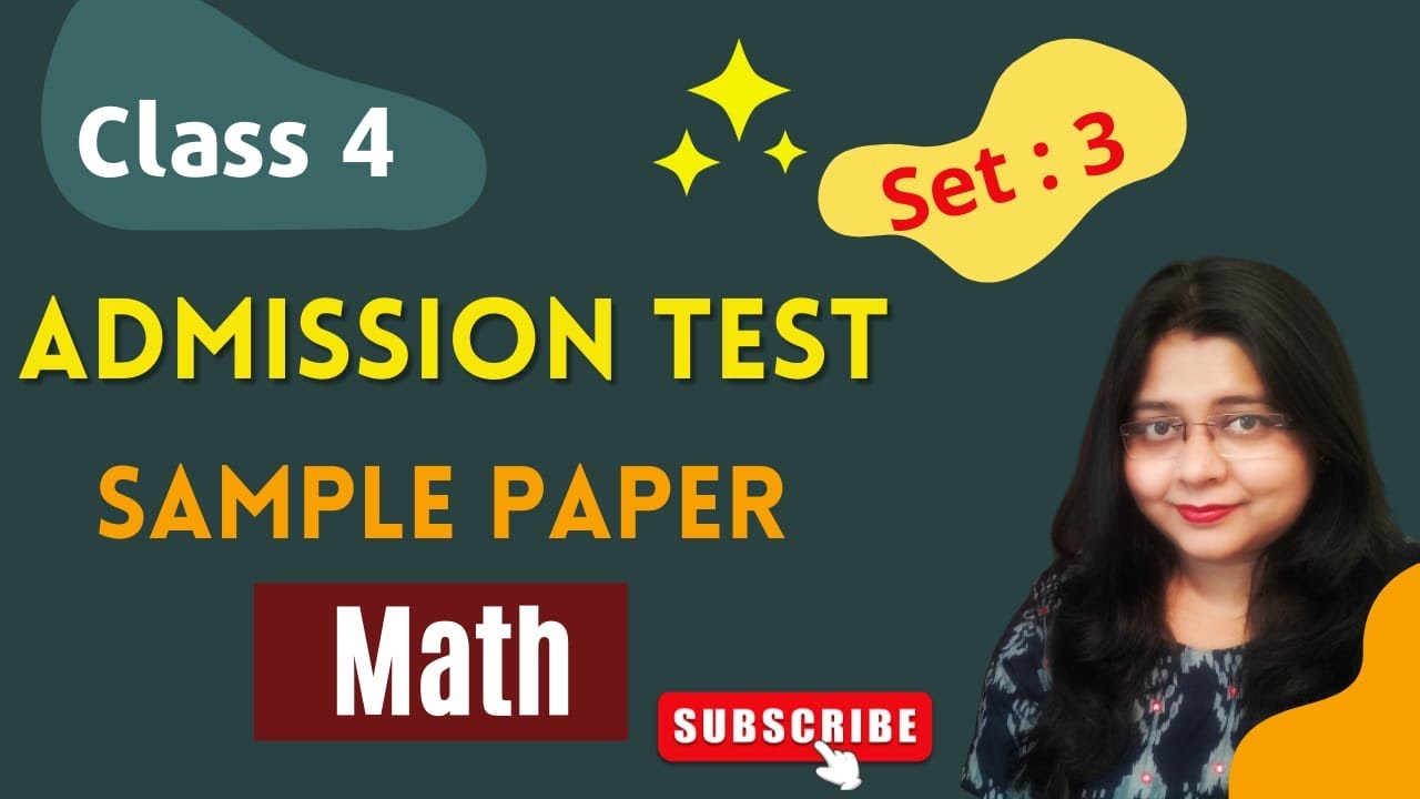 Class 4 Admission Test Sample Paper (Math Set 3)Class Four Entrance ...