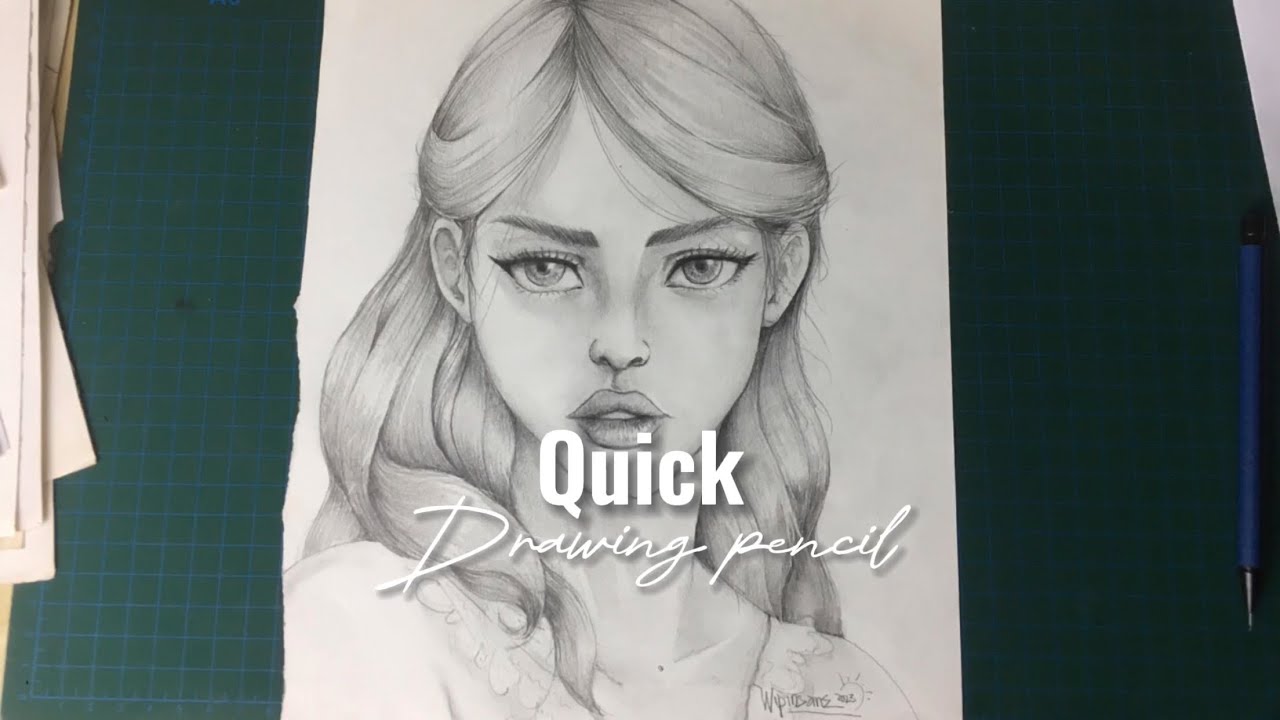 How to draw a girl fantasy with only one pencil - sketch dailly - YouTube