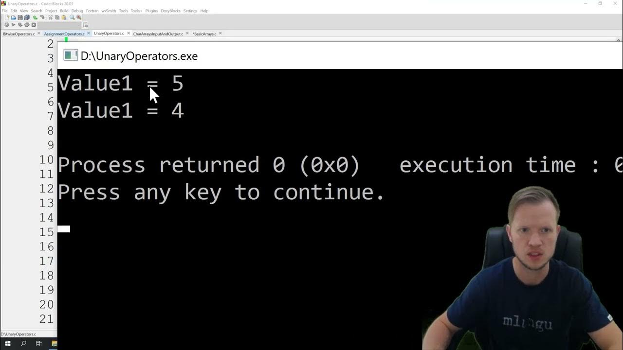 10.b C Programming - UnaryOperators - YouTube