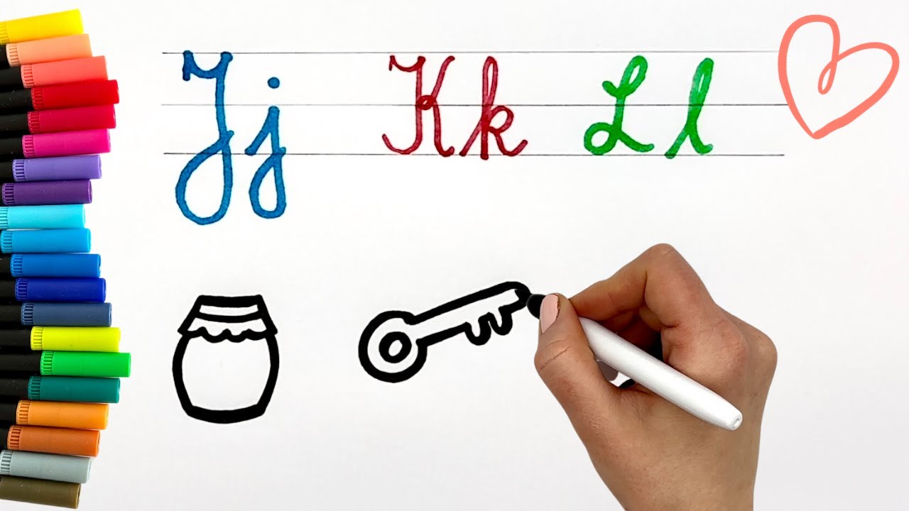 How to draw letters | cursive writing | EASY | learn colors for kids ...