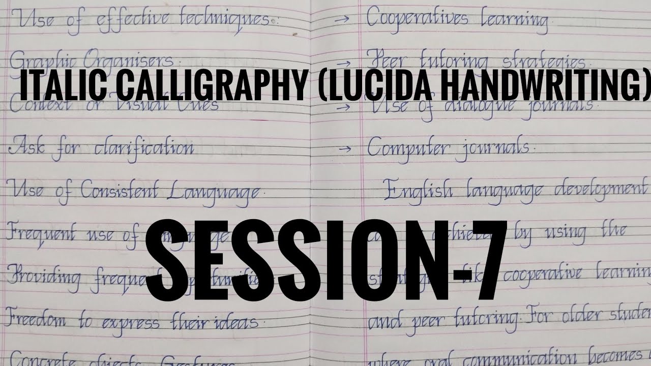 Italic calligraphy session - 7 #lucida hand writing# practice method ...