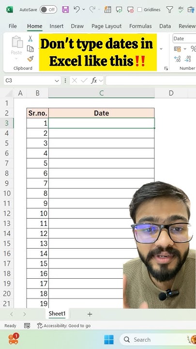 Don T Type Date In Excel Like This‼️instead Use Amazing Function Excel Exceltips