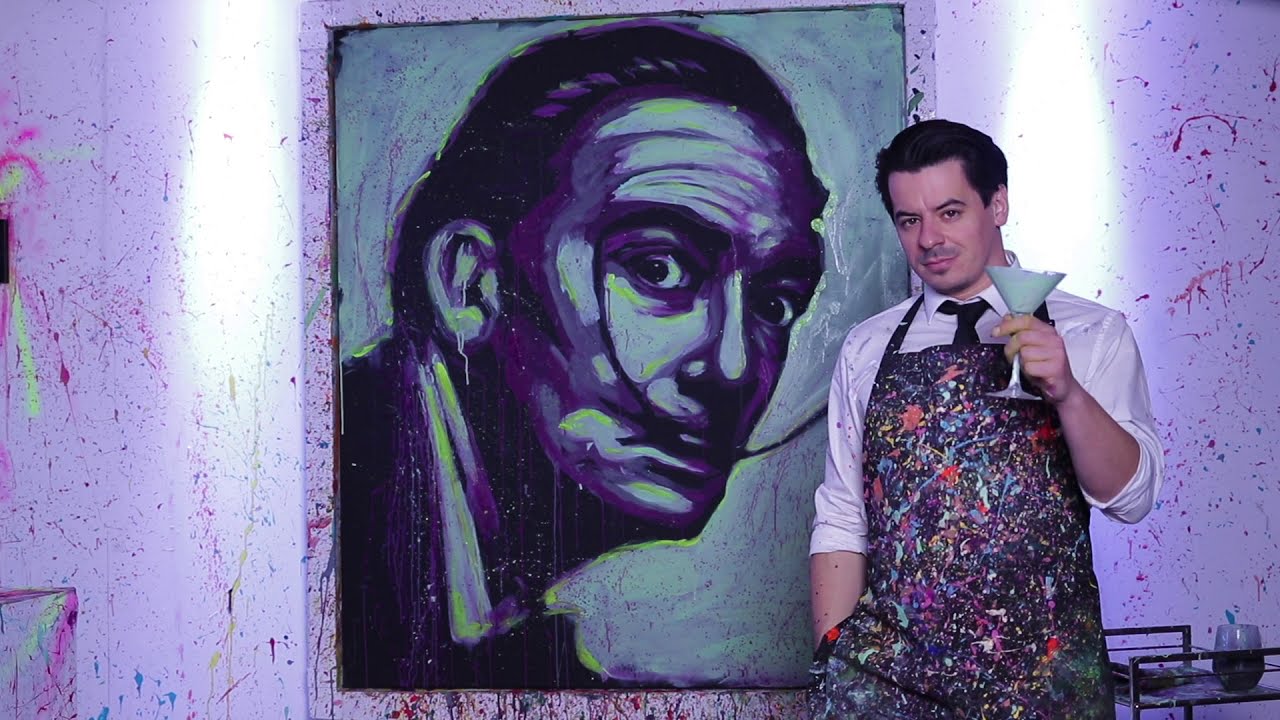 PAINTING SALVADOR DALI WITH 'COCKTAILS' - YouTube