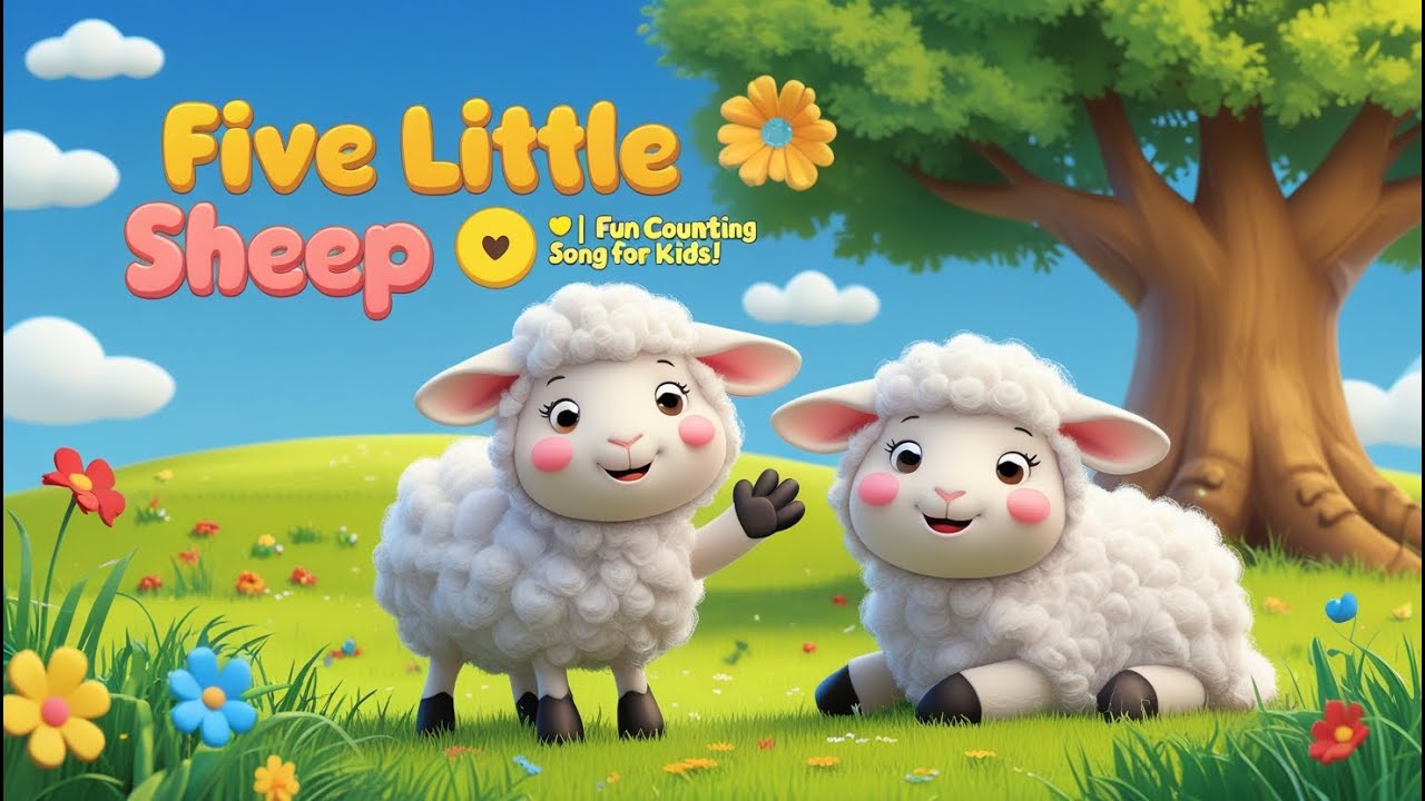 five little sheep song | nursery rhymes | kids poem & song - YouTube