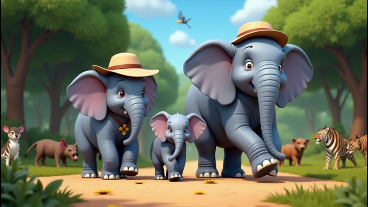 Elephant Family Dance in Jungle | CheekyMini Nursery Rhymes & Kids ...