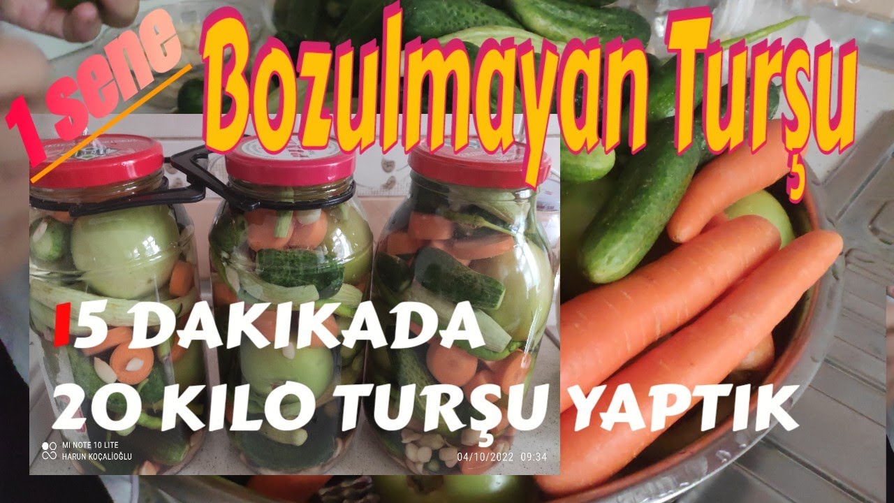 15 DAKİKADA 20 KG. TURŞU "1 SENE BOZULMAYAN" KARIŞIK TURŞU YAPIMI ...