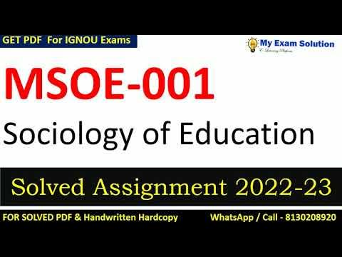 MSOE -001 SOLVED ASSIGNMENT 2022-23 | English Medium | IGNOU Solved Assignment 2022-23 - YouTube