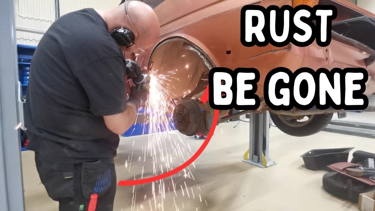 Removing and replacing the rusty inner rear wheel arch. - YouTube