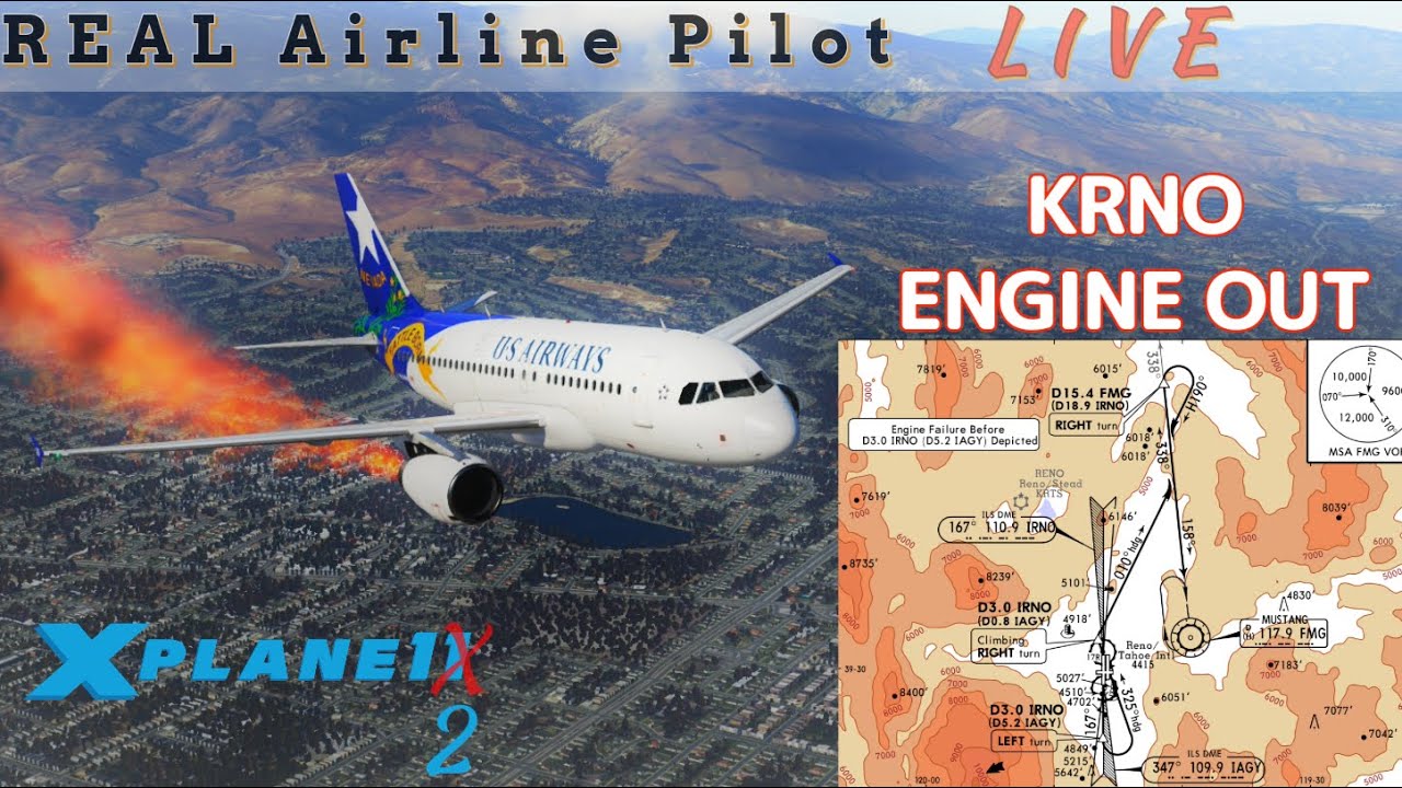 The most challenging Engine Out Procedure | KRNO | Real Airbus Captain ...