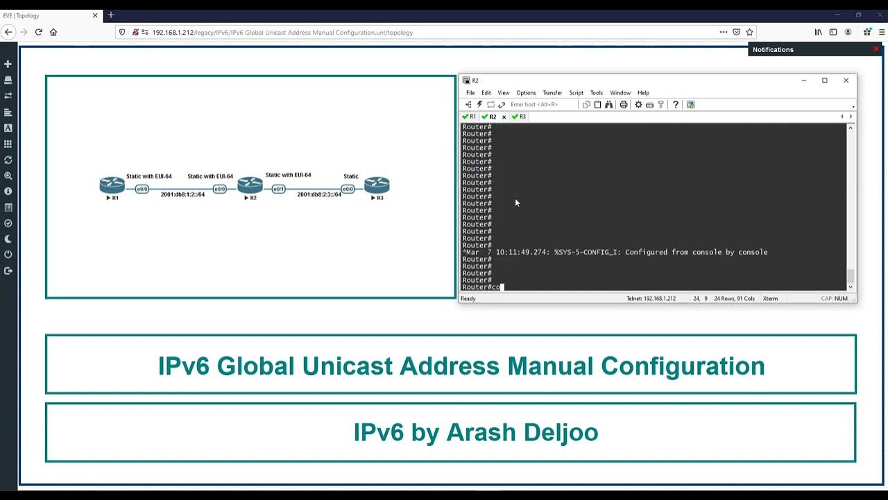 11 IPv6 Deep-Dive - IPv6 Global Unicast Address Manual Configuration by ArashDeljoo - Part1/4 ...