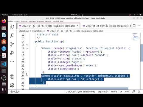 Laravel 10 - V59 : Utiliser les migrations (3/5) - YouTube