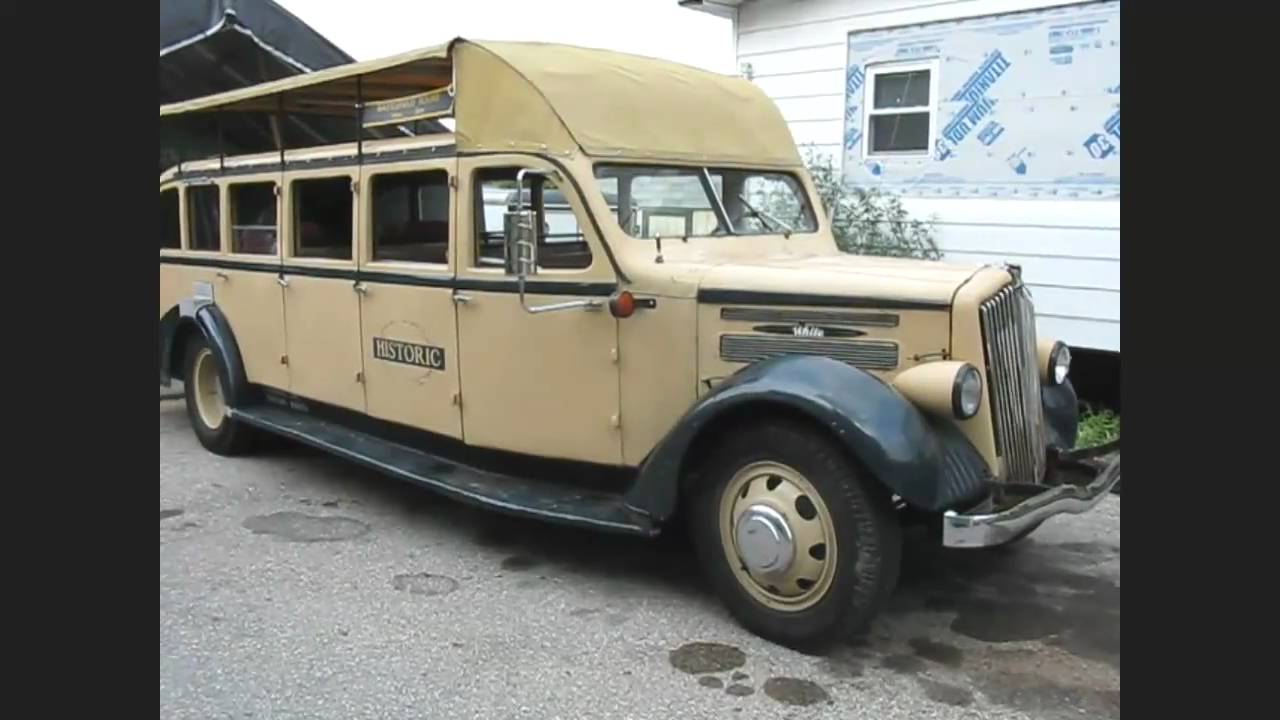 RARE White Model 706 Bus - Yellowstone Park 1930s Touring Car - Aug ...