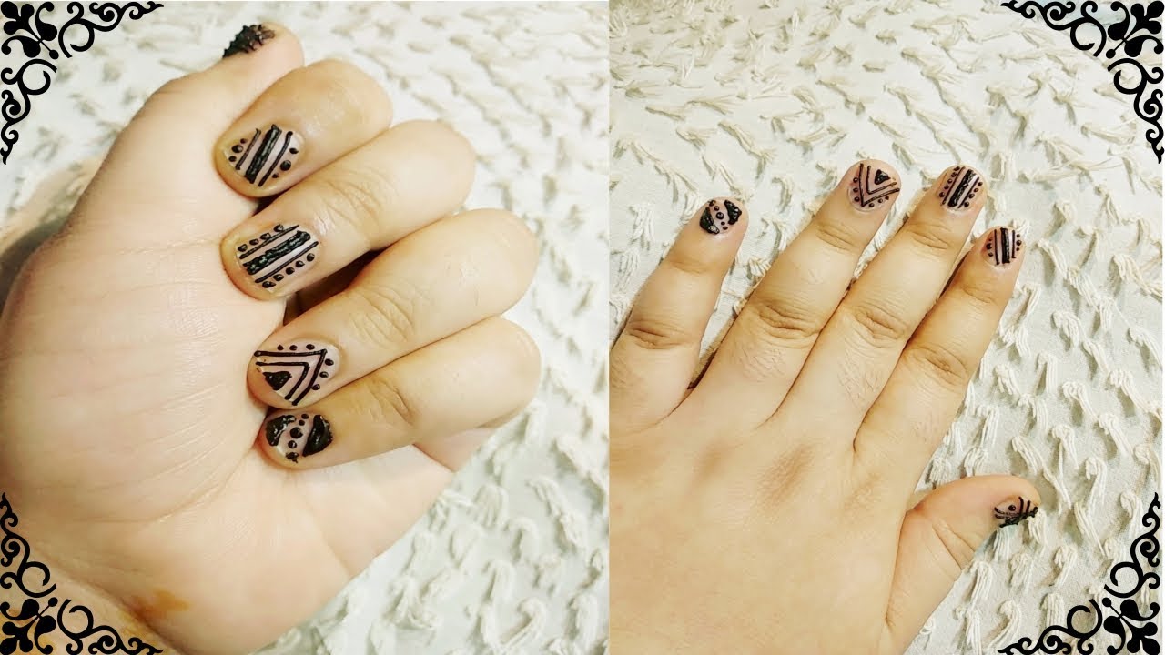 Mehndi Nail Art Design | How To Make Mehndi Nail Art Of Girls | # ...