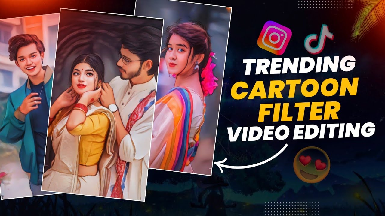 TikTok & Instagram Viral Cartoon Filter Effect Video Editing | Cartoon ...