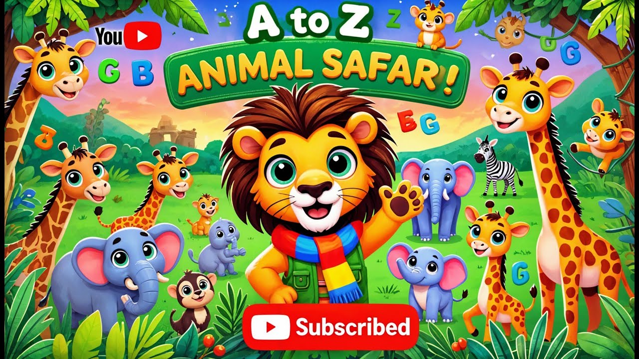 A to Z Animal Safari! 🦁🐘 Learn Fun Animal Names for Kids!"|abcd songs ...