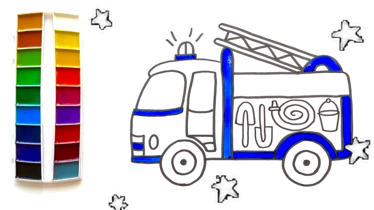 How To Draw A Fire Engine | Easy Drawing For Kids 🚒 - YouTube