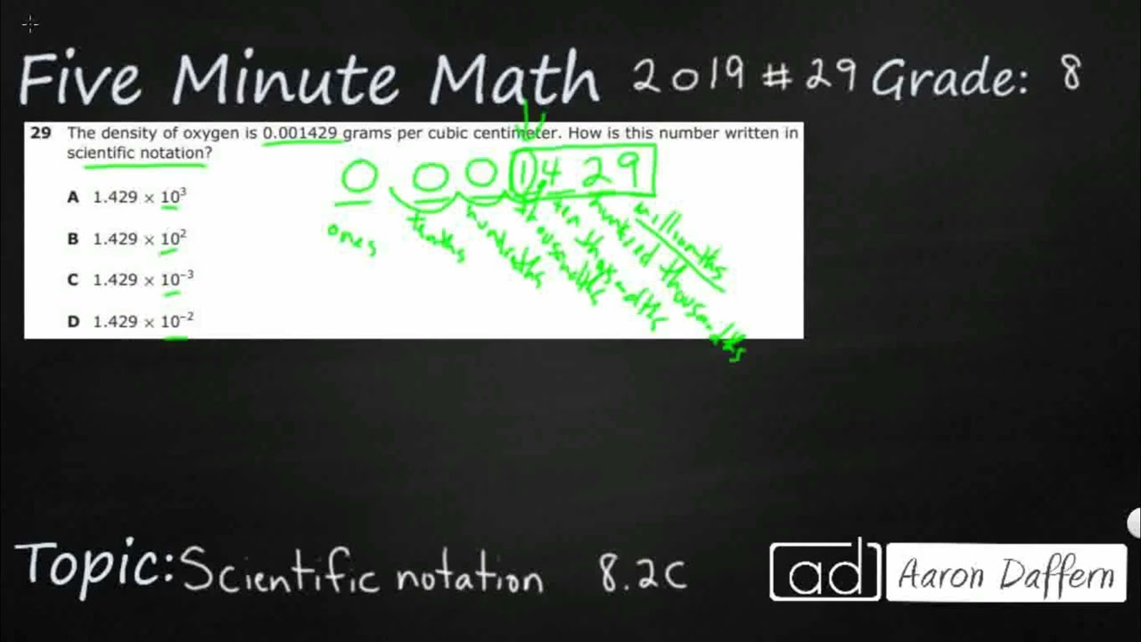 8th Grade STAAR Practice Scientific Notation (8.2C - #3) - YouTube