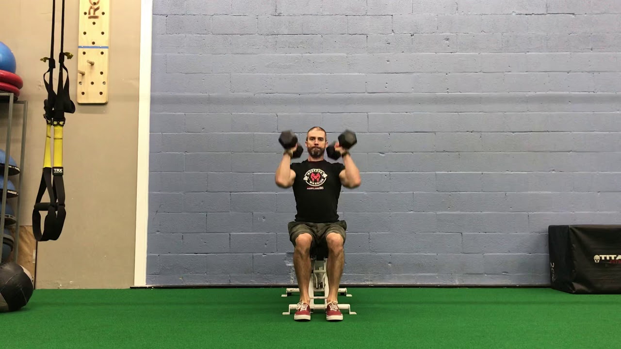 Dumbbell Seated Clean and Press - YouTube