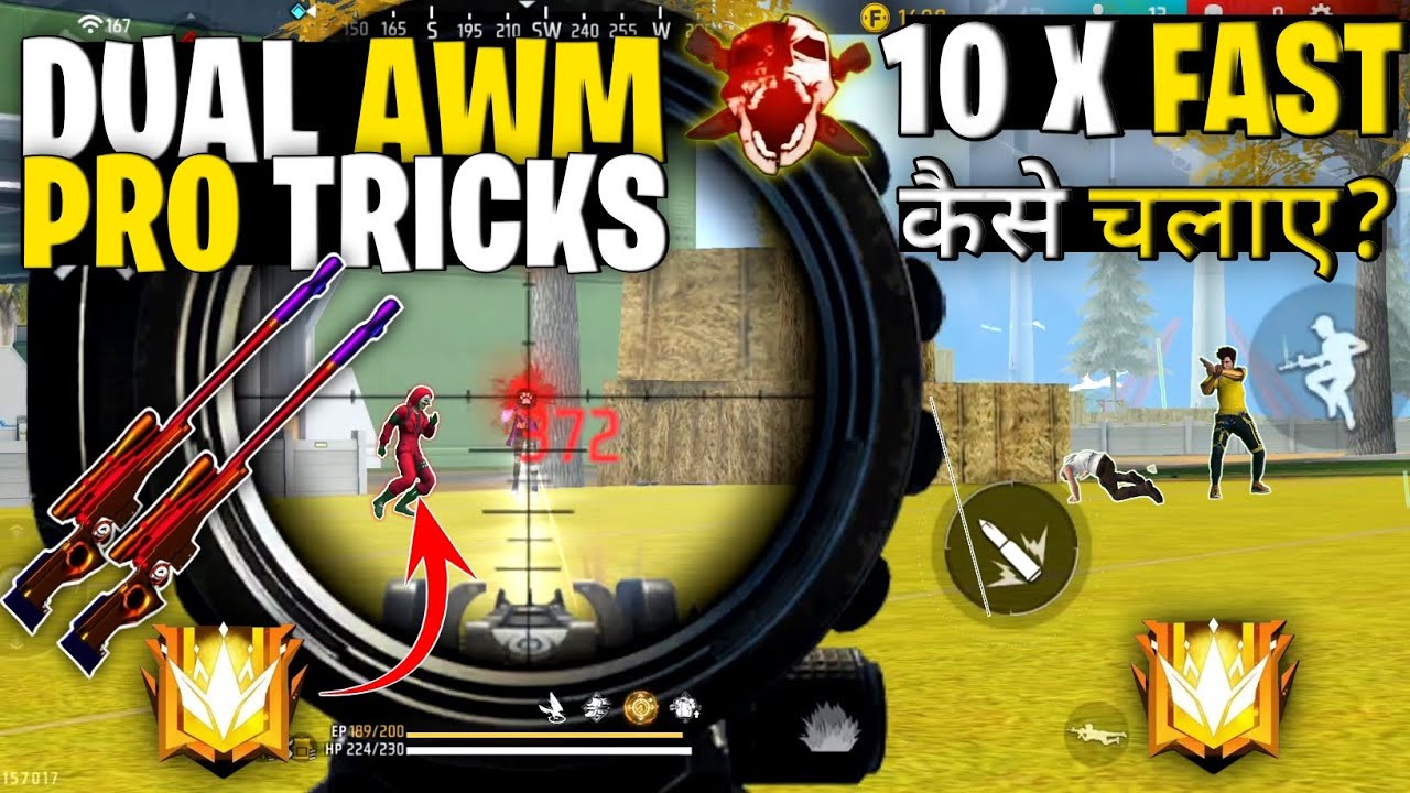 Two Awm कैसे चलाए? 🤔|| How To Use 2 Awm In Free Fire Game 😱 !! # ...