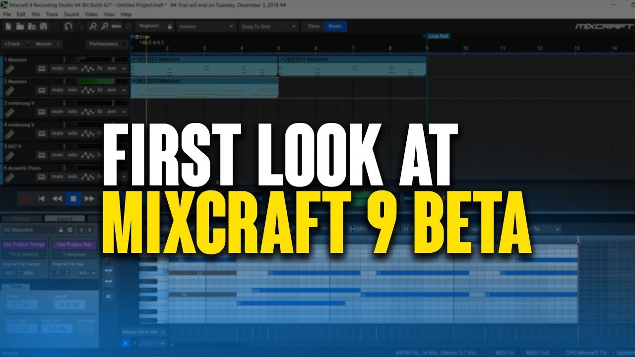 Mixcraft 9 Beta Crash Test - YouTube