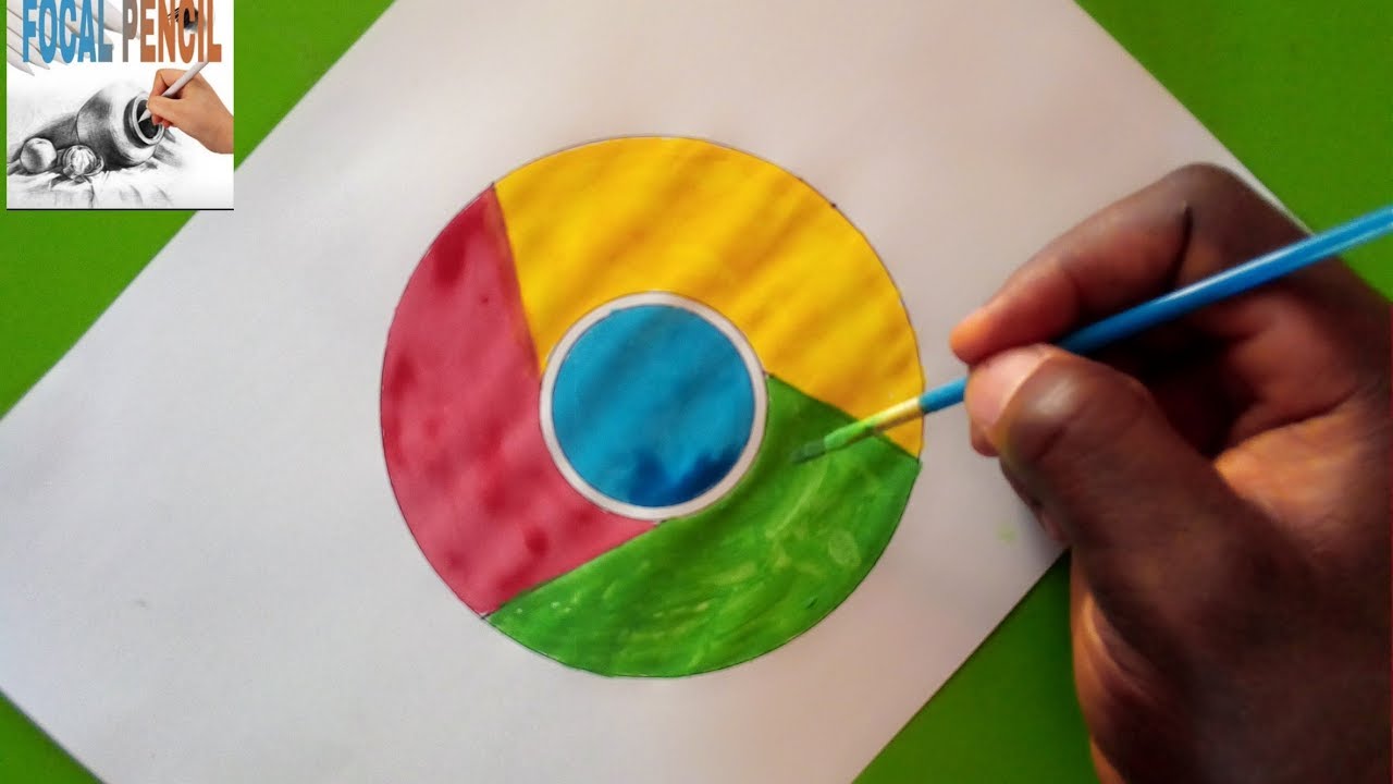 How to draw Google Chrome Logo - YouTube