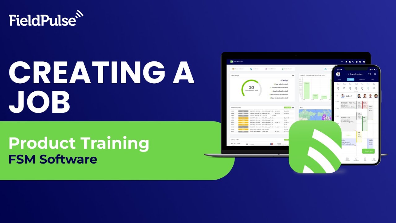 FieldPulse Field Service Software - Creating a Job Record - Job Scheduling and Dispatching - YouTube
