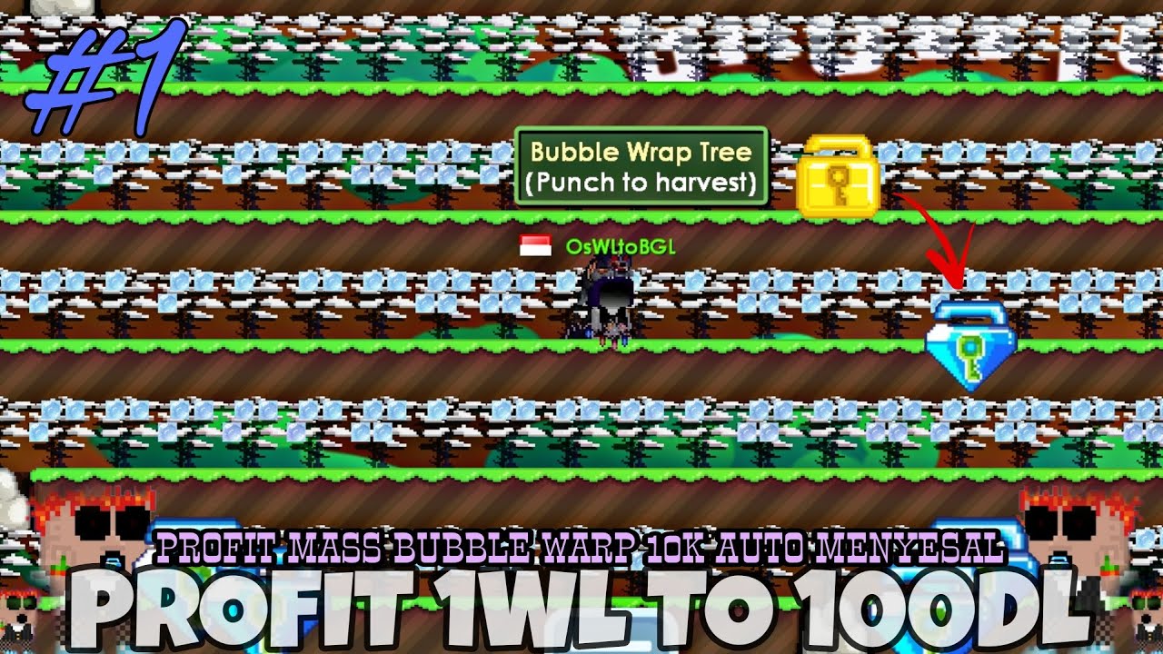 1WL TO 100DL PROFIT MASS 10K BUBBLE WARP #1 - GROWTOPIA - YouTube