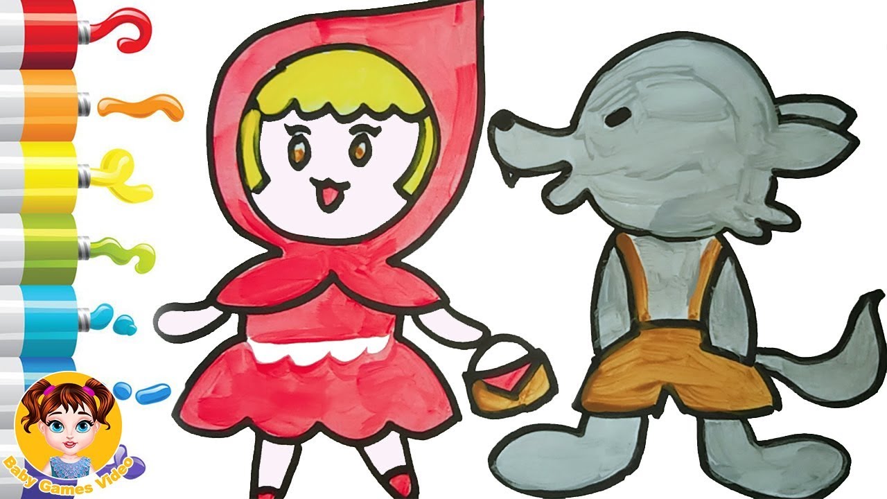Little Red Riding Hood - Coloring and Drawing for Kids - YouTube