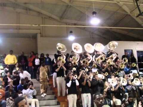 Meridian High School band at the pep rally - YouTube