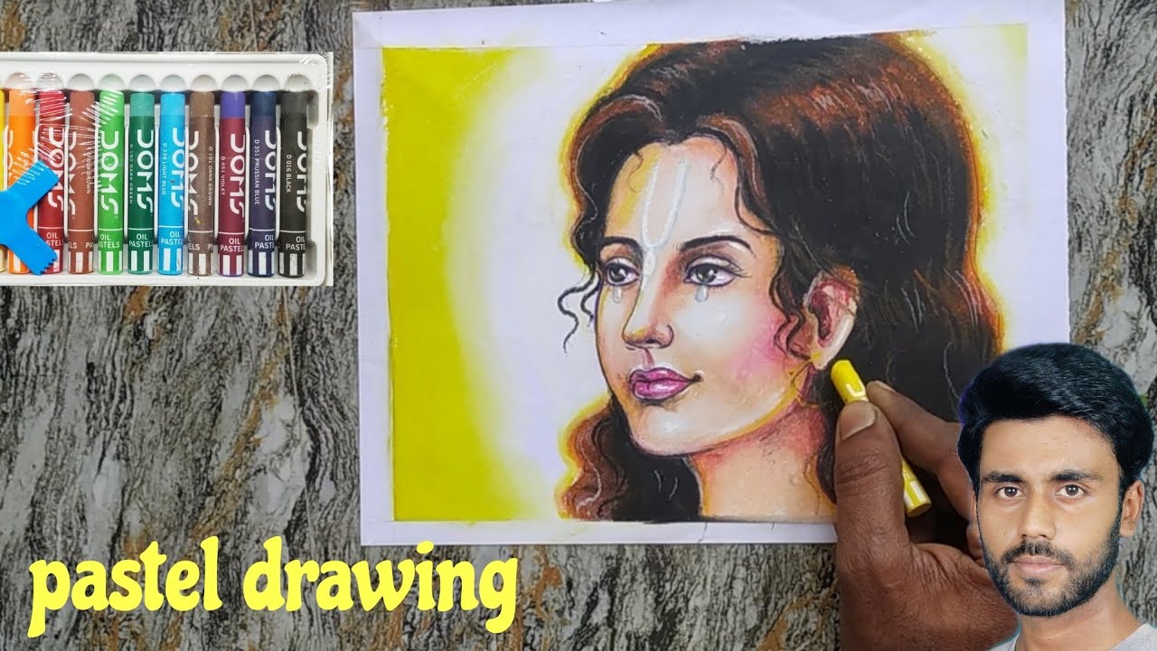 LORD krishna CHAITANYA MAHAPRABHU OIL PASTEL EASY DRAWING || Easy ...