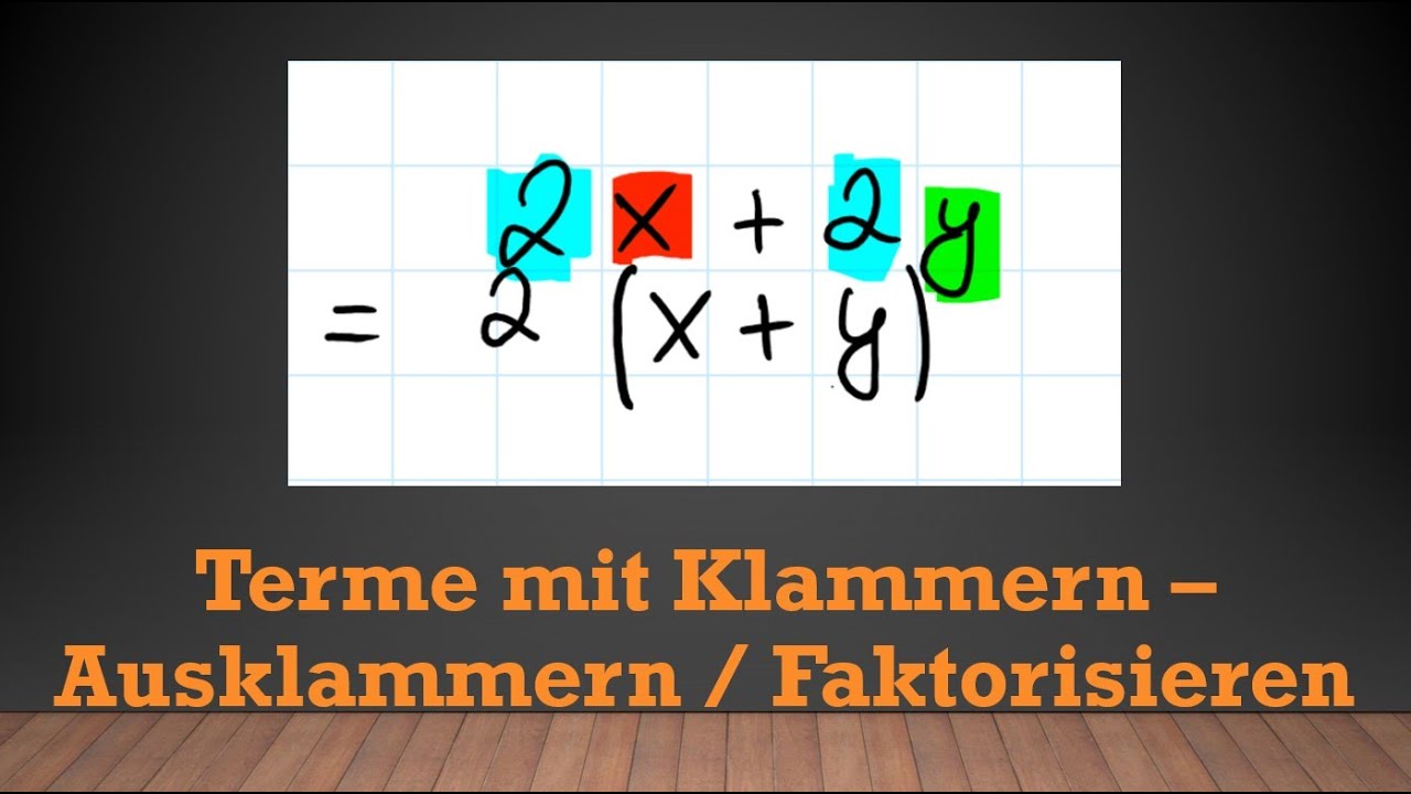 Terme mit Klammern - Ausklammern / Faktorisieren | Mathe einfach ...