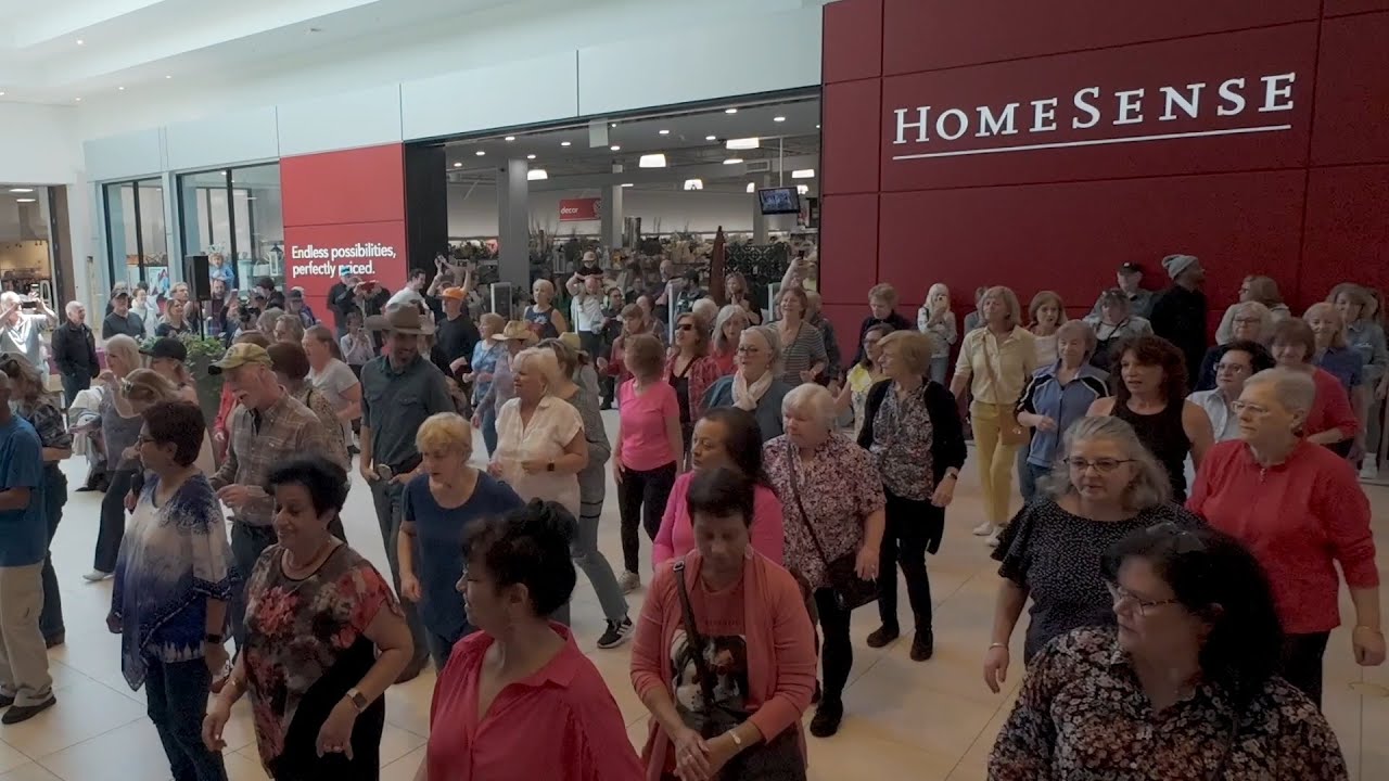 Line Dance Flash Mob - YouTube