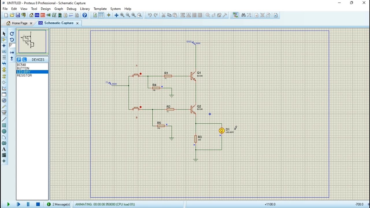 Proteus transistor based AND Gate simulation | Part-9 | Proteus ...