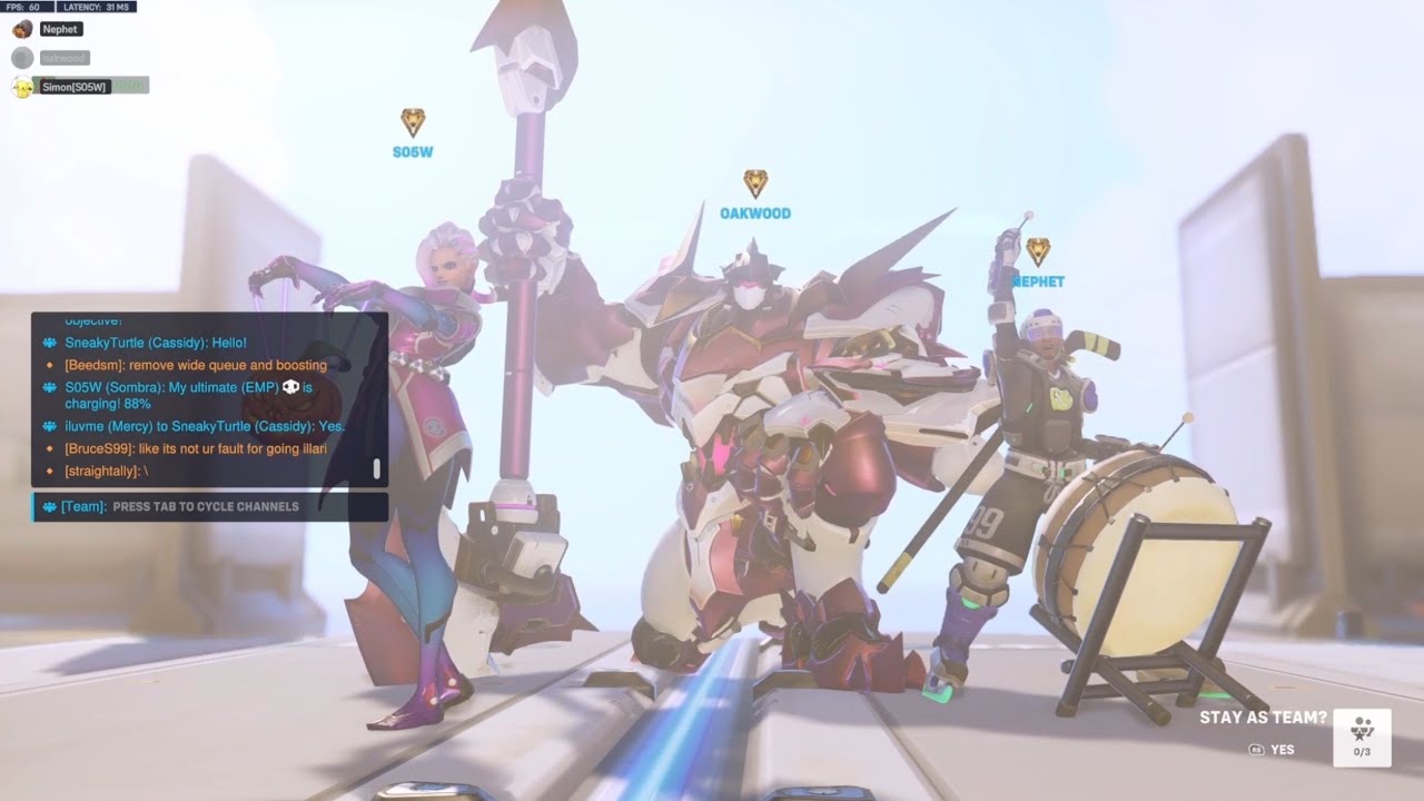 Overwatch Competetive Game 1 & 2, Placement Matches diamond Rein ...