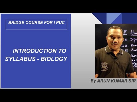 1 PUC - BRIDGE COURSE - BIO - INTRODUCTION TO SYLLABUS BIOLOGY - 2023 ...
