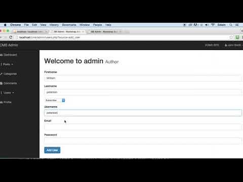 9 Adding users in admin part 4 and final - CMS USERS - PHP COURSE CMS PROJECT - YouTube