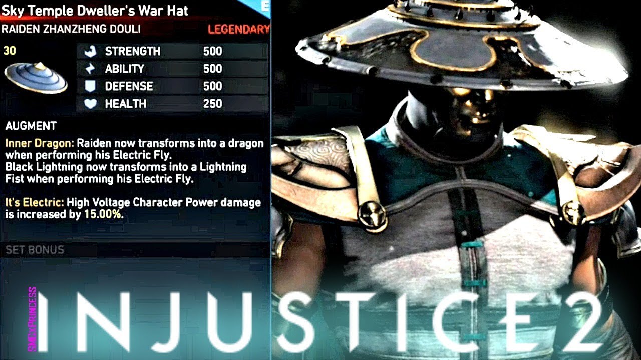 INJUSTICE 2 - RAIDEN LEGENDARY GEAR SHOWCASE! - YouTube
