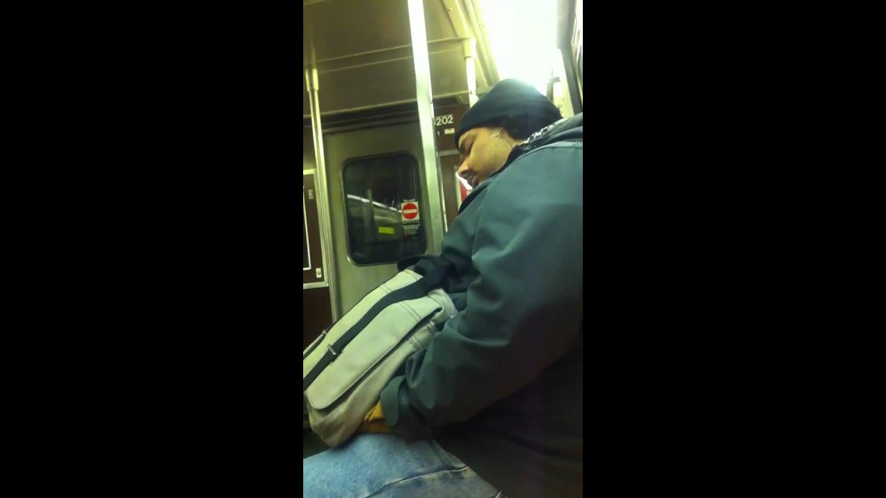 Fat guy sleeping and snoring on a train in NYC. Part 3 - YouTube