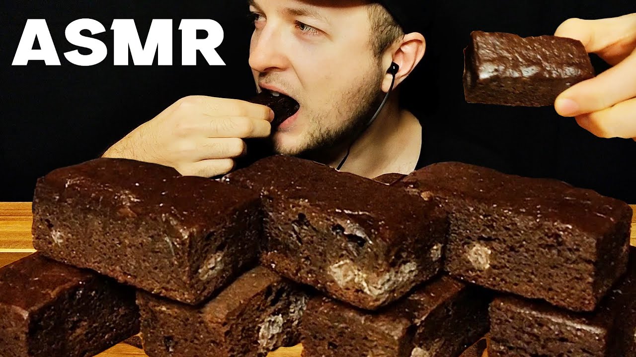 ASMR EATING CHOCOLATE BROWNIE MUKBANG | No Talking Eating Sounds | Chill Down ASMR - YouTube