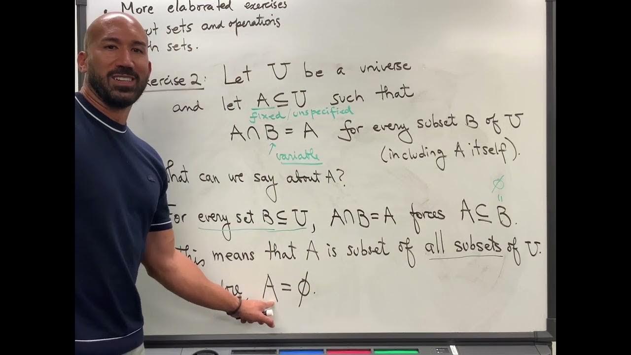 Discrete Mathematics Lecture 2 Exercises About Sets And Set Operations Youtube