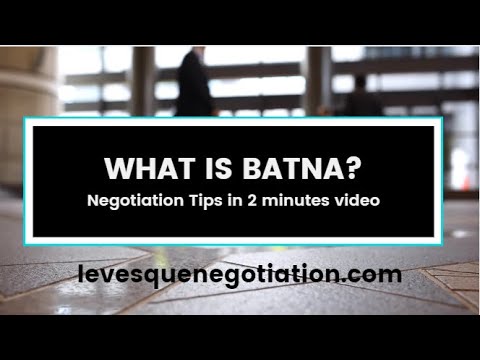 What is BATNA in a negotiation? Negotiation Tips in 2 minutes - YouTube
