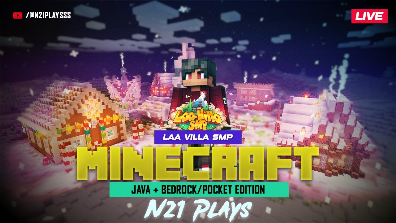 Laa Villa SMP- The Best Minecraft Public Server (Java + Bedrock/PE) | 24x7 #shorts #livestream ...