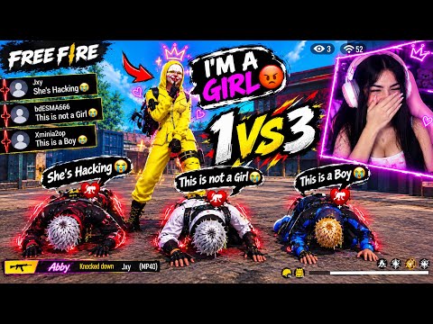 I Went UNDERCOVER as a FAKE GIRL & Got Challenged to a 1vs3 😂 Free Fire!