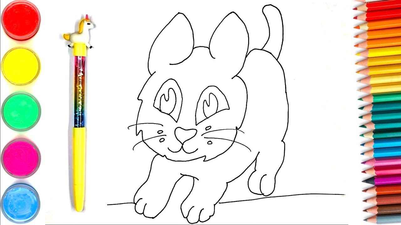 How to Draw a Cute Cat with Magic Eyes | Doo Doo Doodle - YouTube