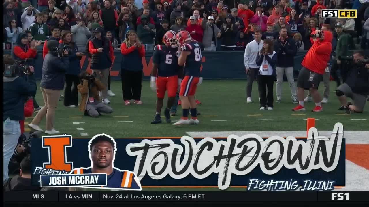 Josh McCray Secures the Edge & Finds the Goal Line vs. Michigan State ...