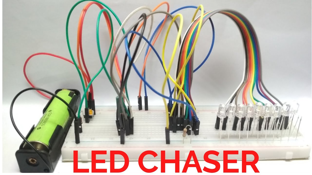 LED Chaser using NE555 & 4017 - YouTube