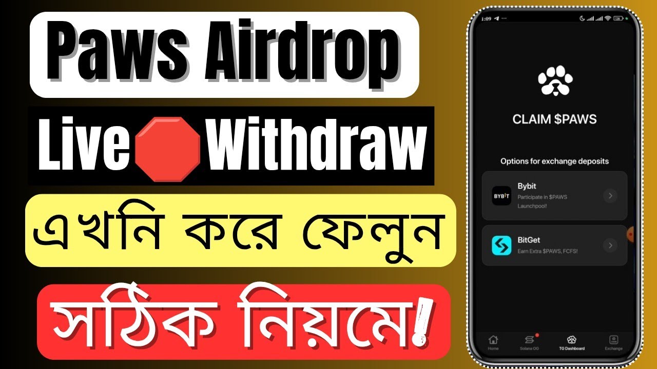 Paws Live Withdrawal | Paws Claim Live Process | Paws Withdraw to Bybit ...